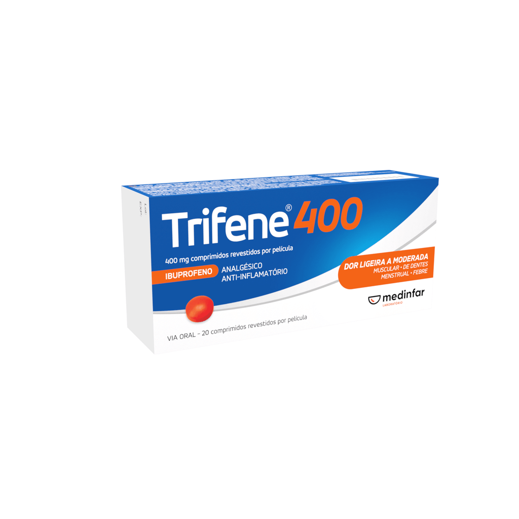 Trifene 400mg - 20 Comprimidos Revestidos – Bairro da Saúde